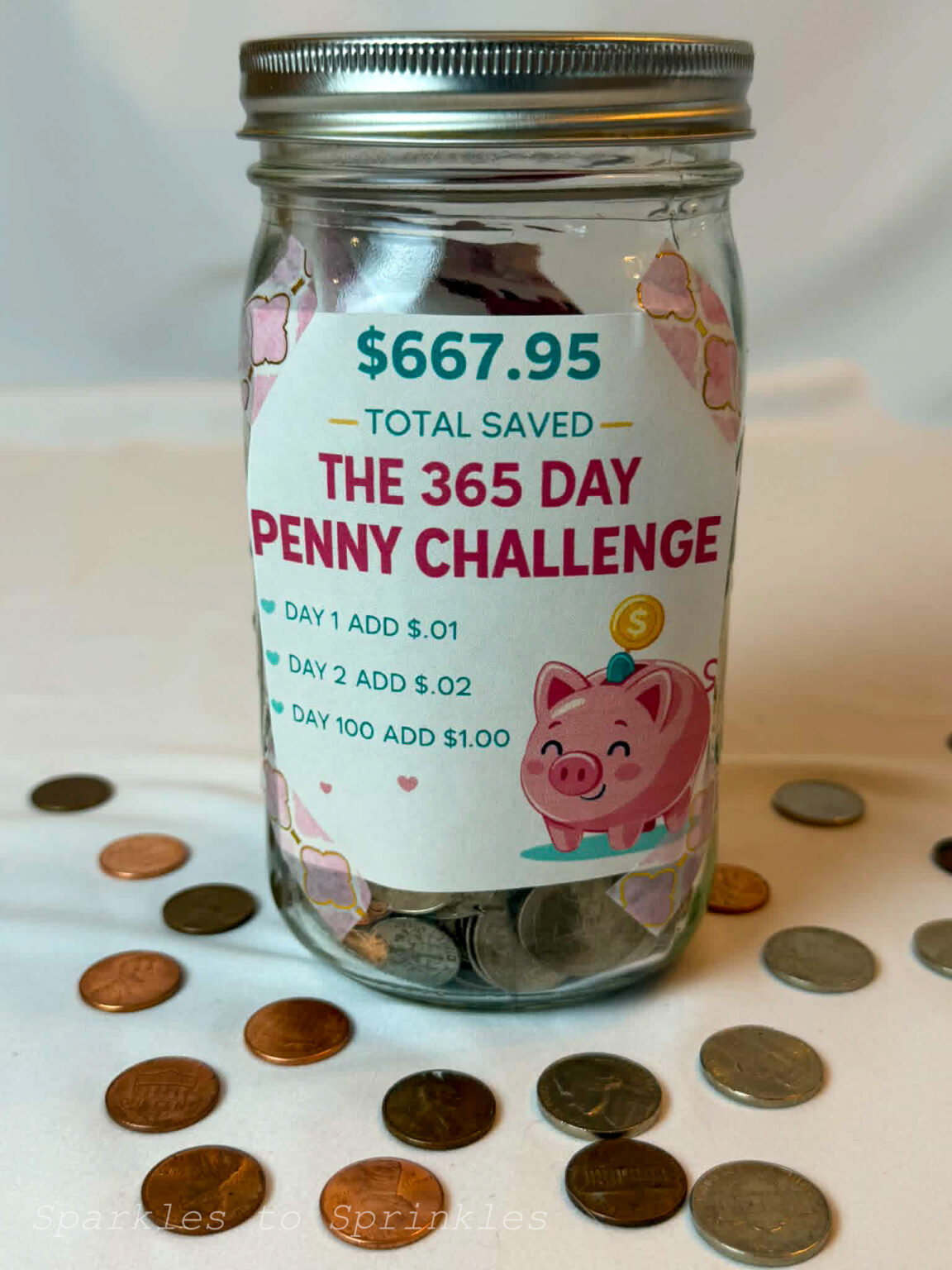 365 Day Penny Challenge + Printable - Sparkles to Sprinkles