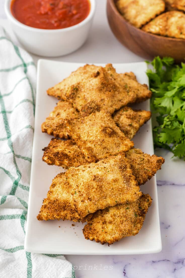 Air Fryer Fried Ravioli - Healthier crispy version