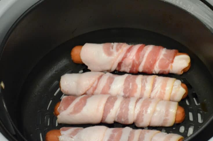Ninja Foodi & Air Fryer Bacon Wrapped Hot Dogs - Sparkles to Sprinkles