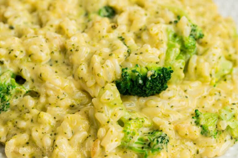 Instant Pot Cheesy Broccoli Rice - Sparkles to Sprinkles
