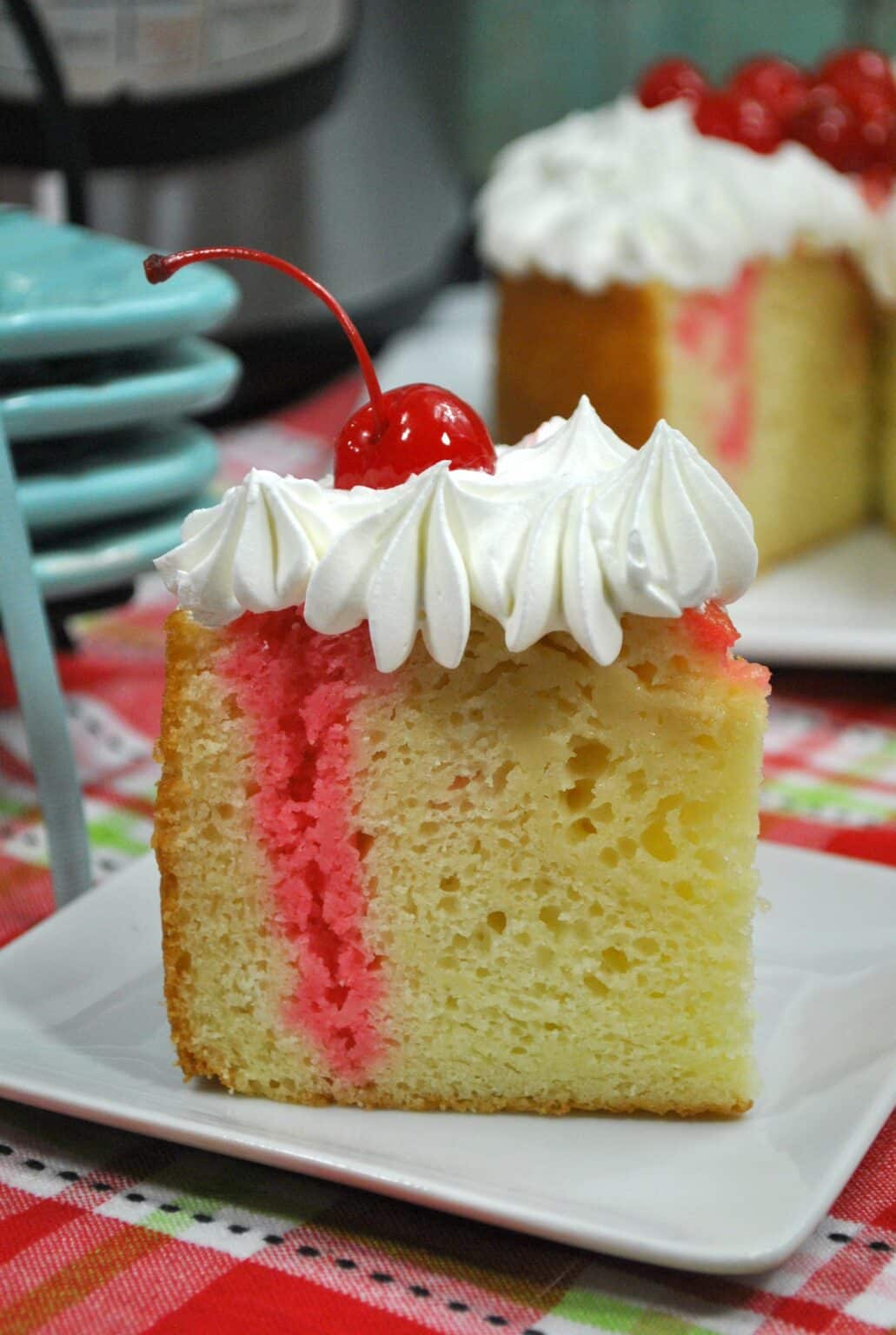 Instant Pot Cherry Vanilla Poke Cake - Sparkles to Sprinkles