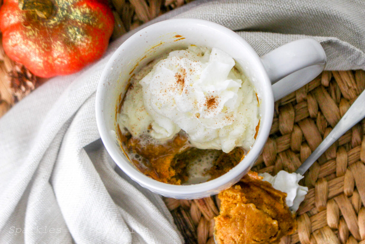 Pumpkin Mug Cake - Sparkles to Sprinkles