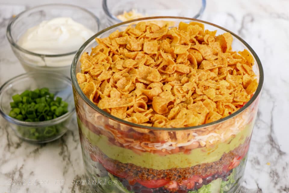 Layered Taco Salad Recipe - Sparkles to Sprinkles