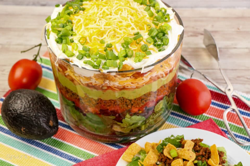 Layered Taco Salad Recipe - Sparkles to Sprinkles