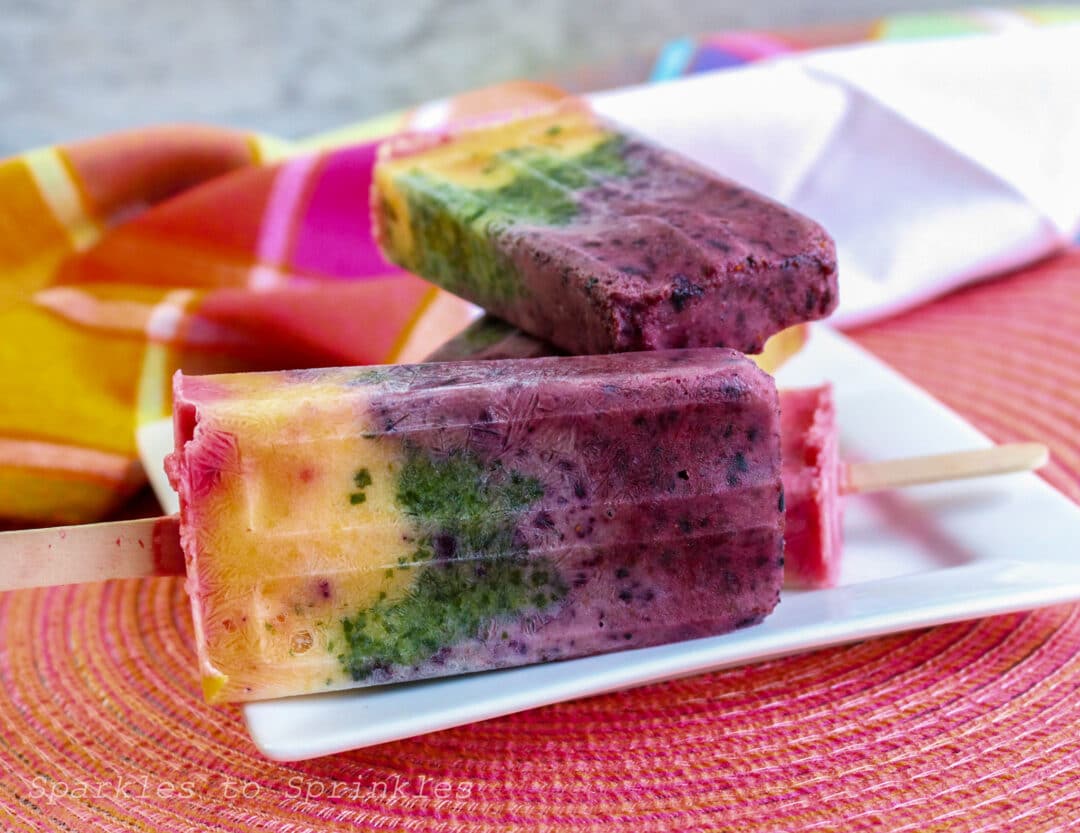 Rainbow Fruit Popsicles - Sparkles to Sprinkles