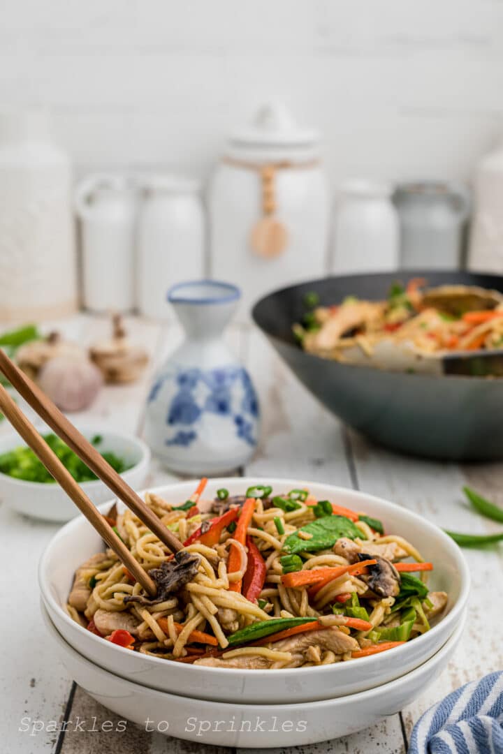 Chicken Lo Mein - Sparkles to Sprinkles