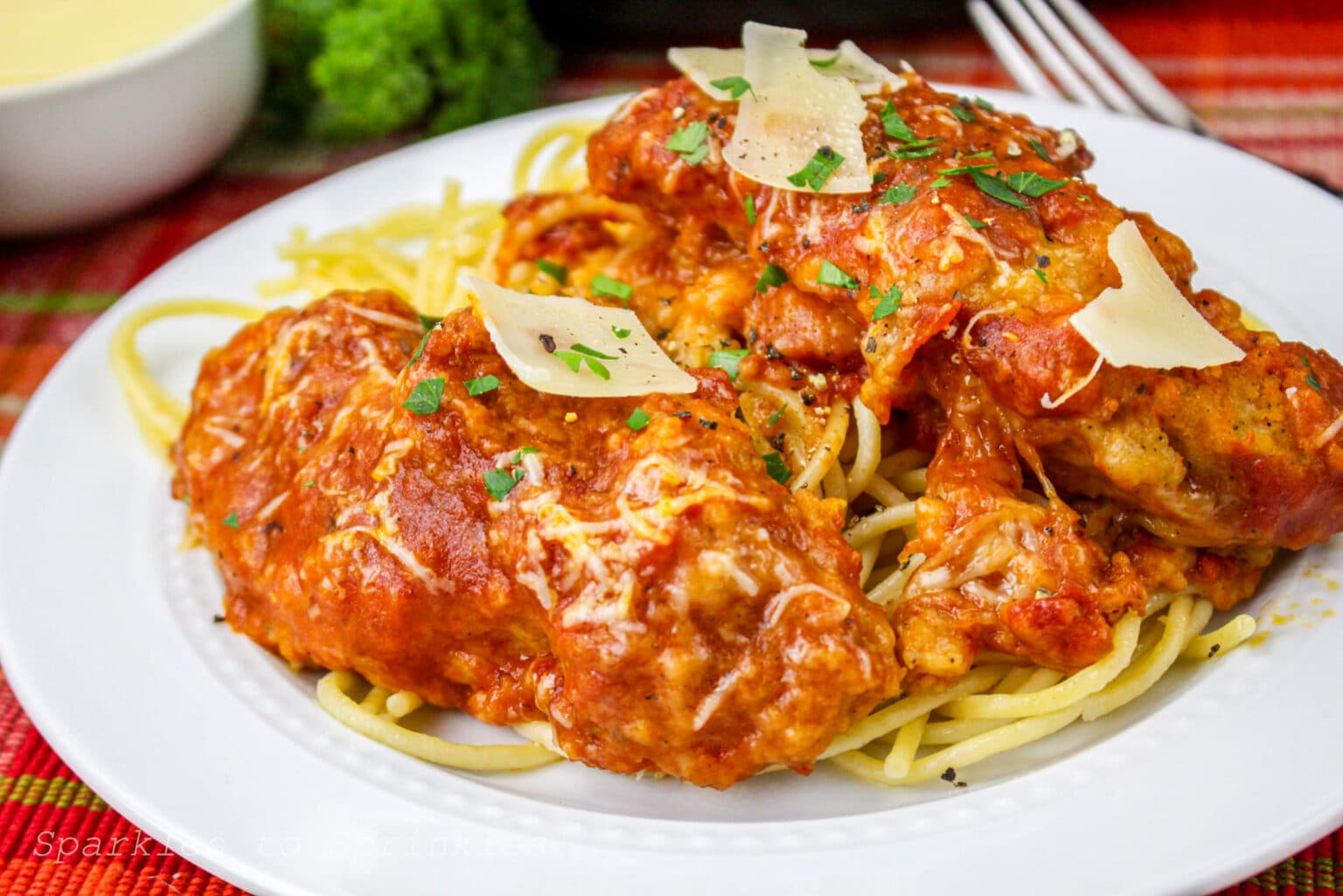 Slow Cooker Chicken Parmesan - Sparkles to Sprinkles