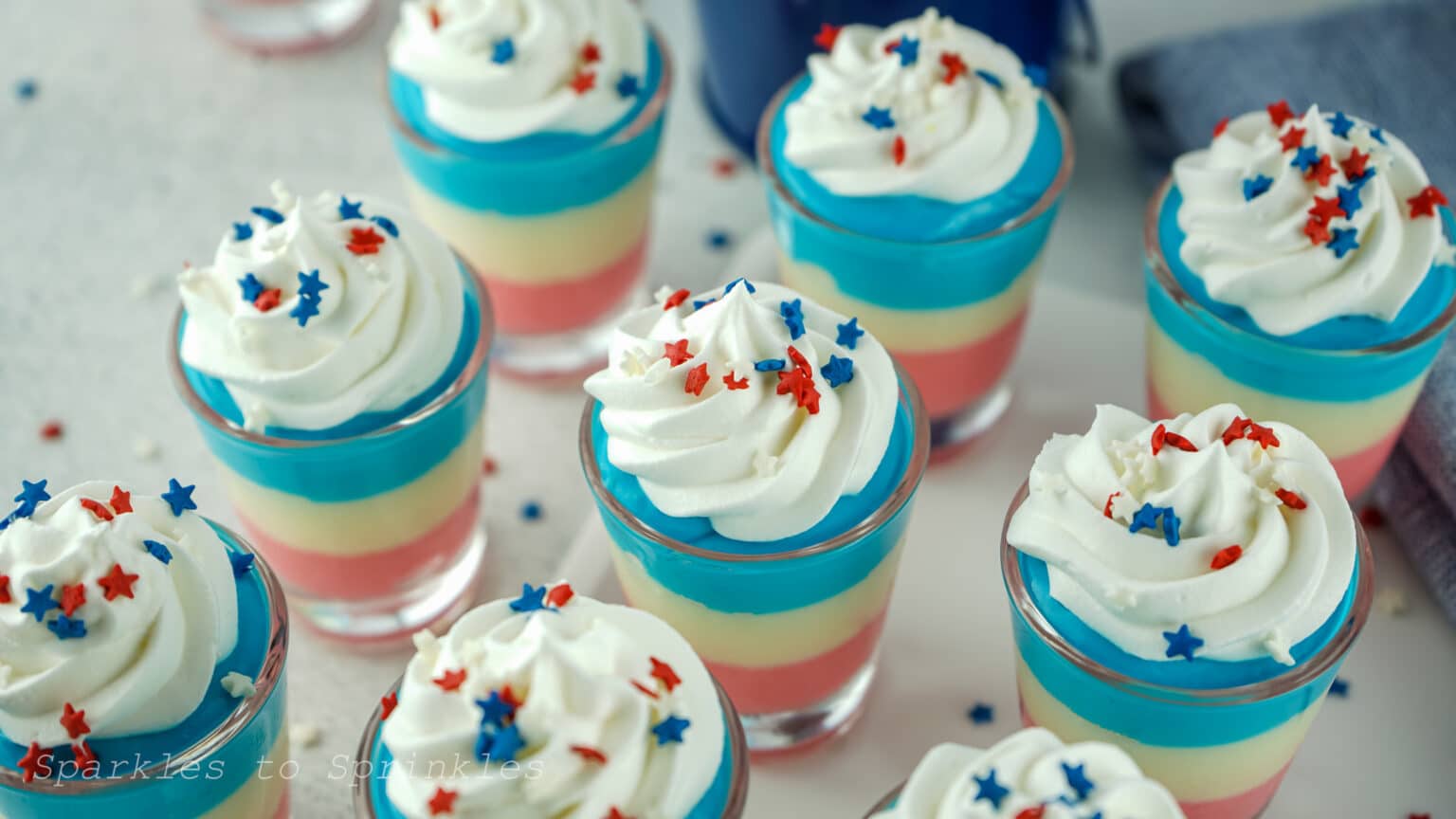Red White and Boozy Patriotic Pudding Shots - Sparkles to Sprinkles