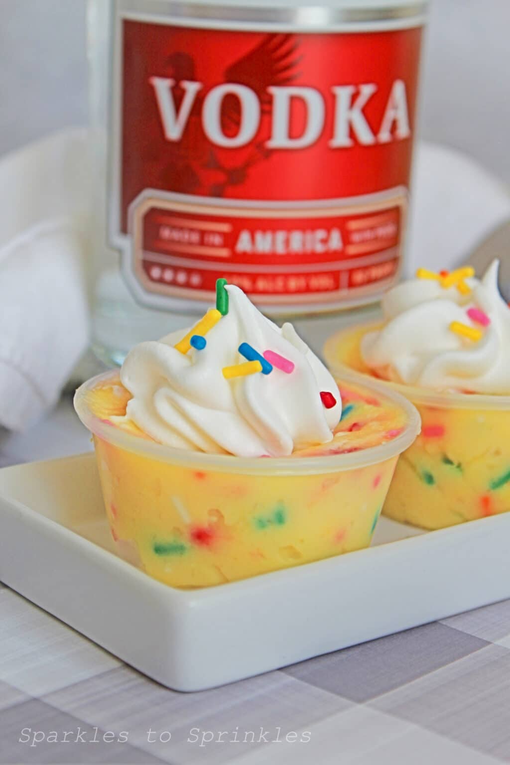Birthday Cake Pudding Shots - Sparkles to Sprinkles