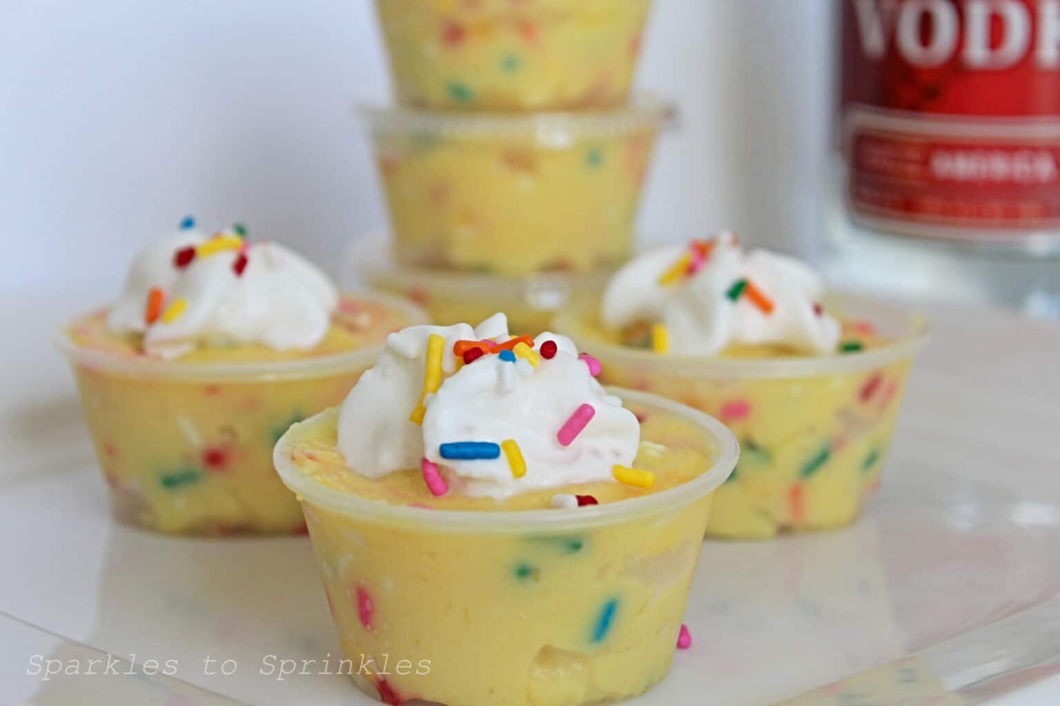 Birthday Cake Pudding Shots - Sparkles to Sprinkles