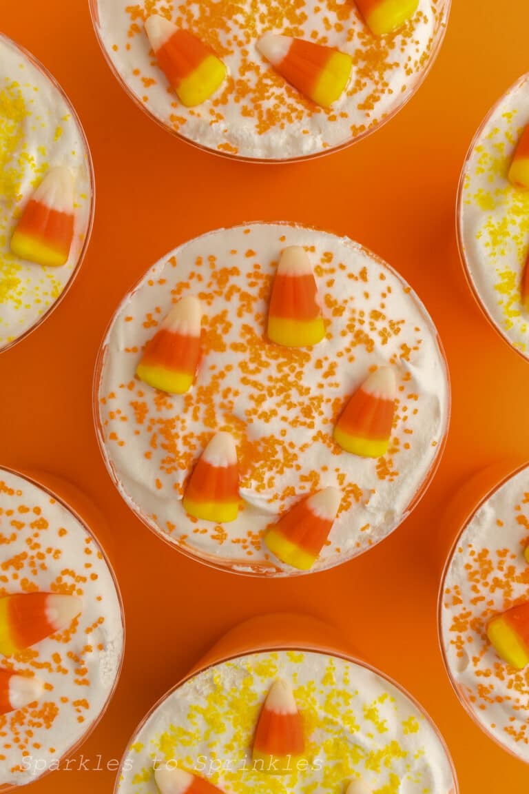 Candy Corn Pudding Cups - Sparkles to Sprinkles