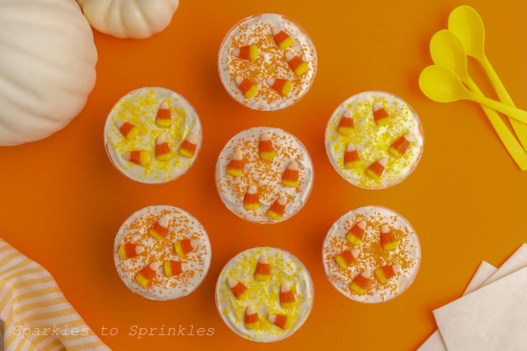Candy Corn Pudding Cups - Sparkles to Sprinkles