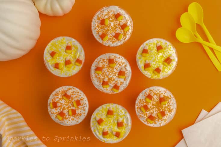 Candy Corn Pudding Cups - Sparkles to Sprinkles