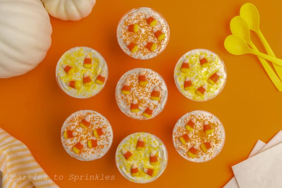 Candy Corn Pudding Cups - Sparkles to Sprinkles