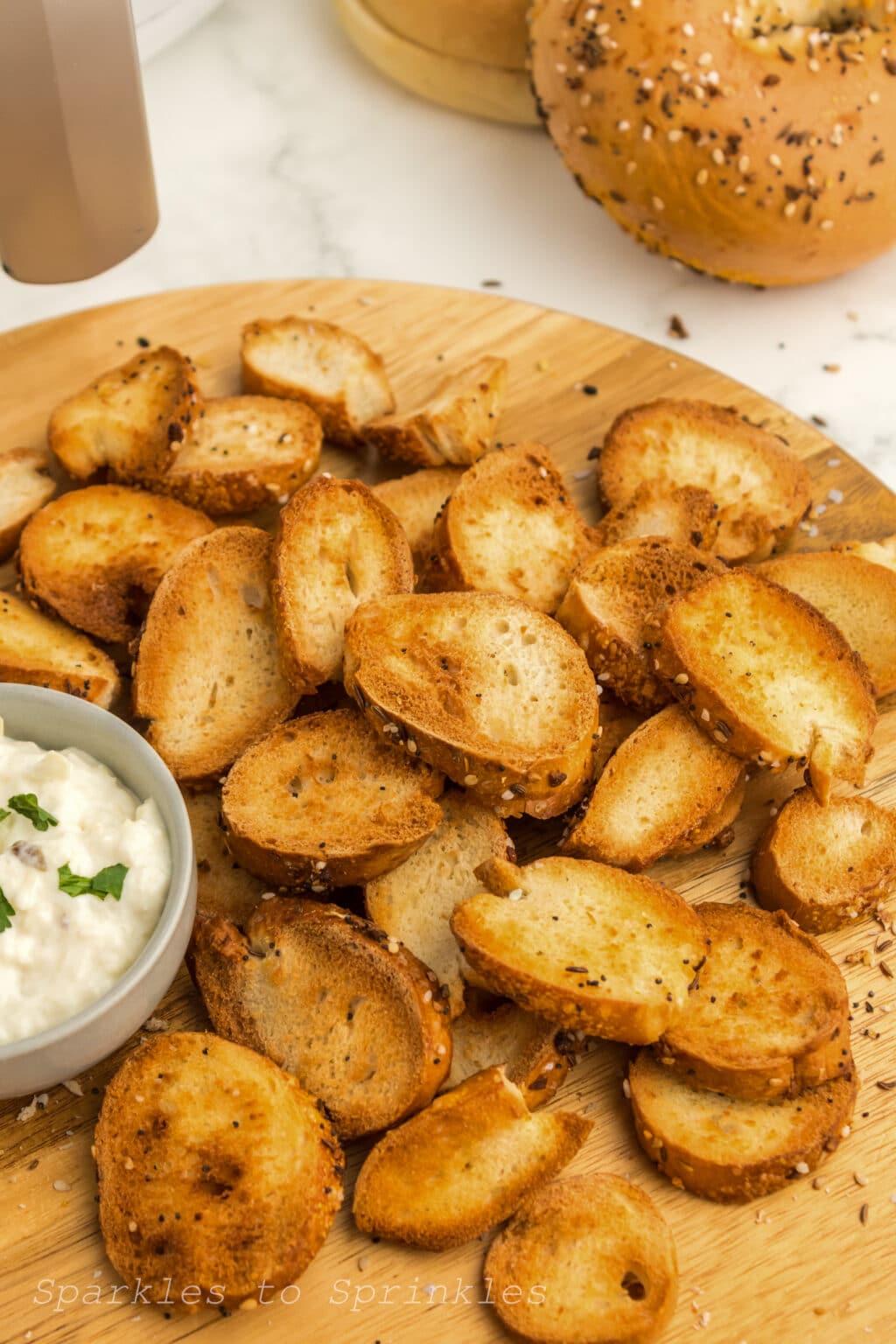 Air Fryer Bagel Chips - Sparkles to Sprinkles