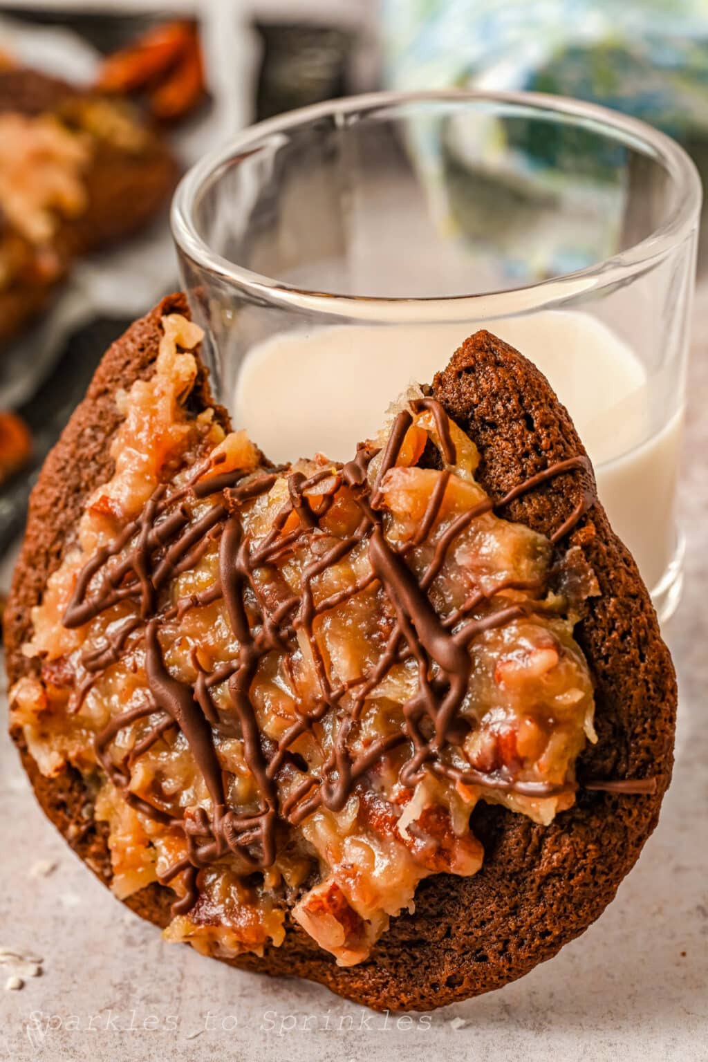 German Chocolate Cake Crumbl Cookie - Sparkles to Sprinkles