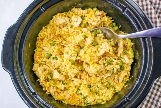 One-Pot Crockpot Chicken and Yellow Rice Feast - Sparkles to Sprinkles