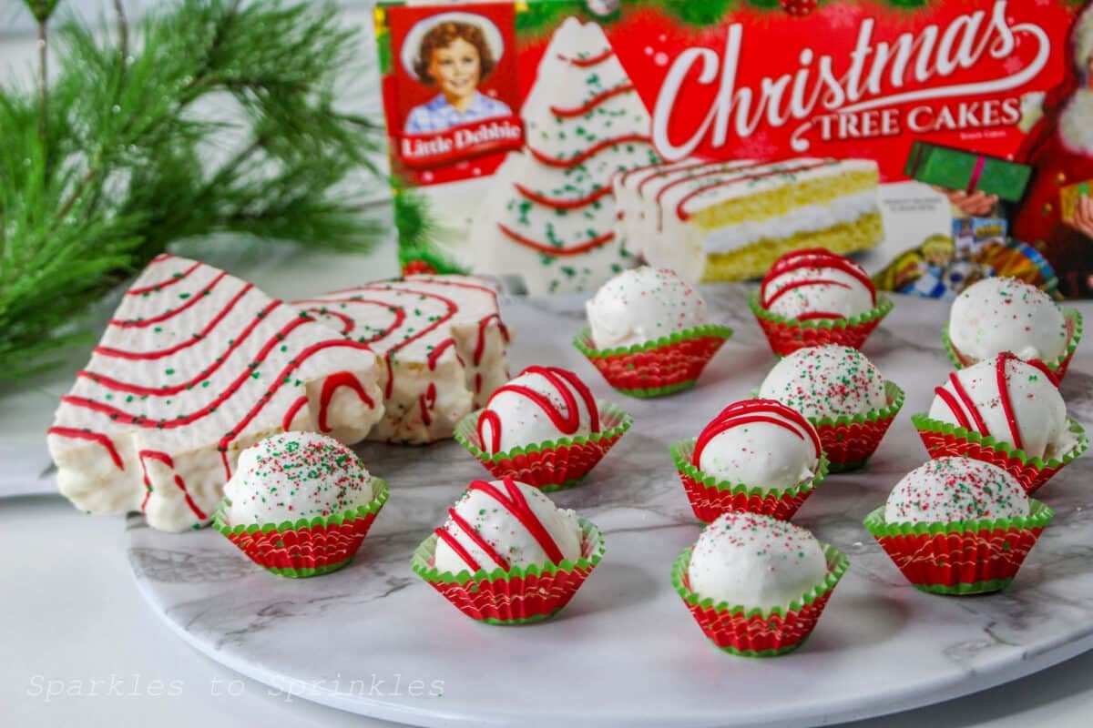 Little Debbie Christmas Tree Cake Truffles - Sparkles to Sprinkles