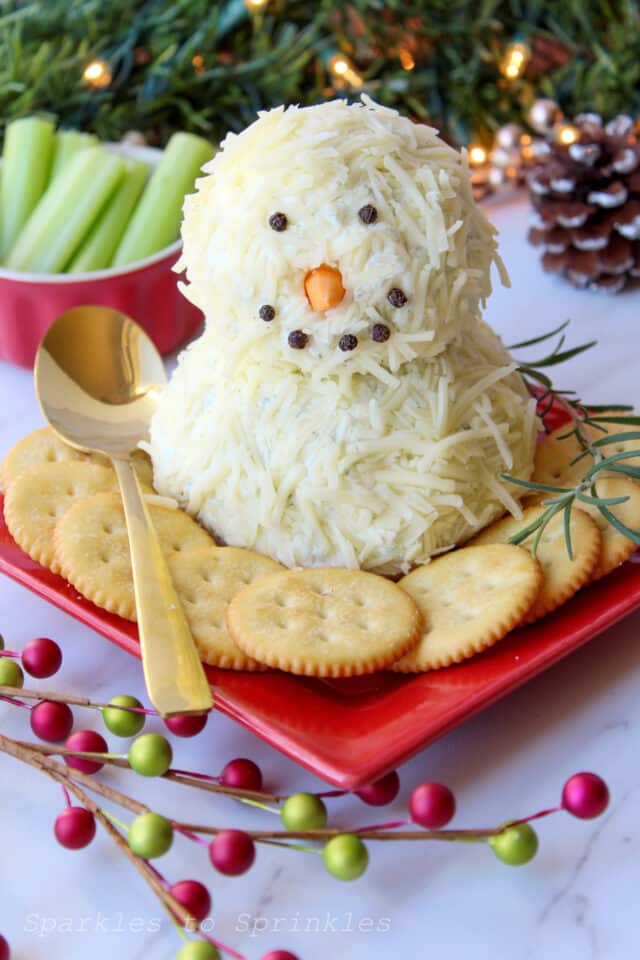 Snowman Cheeseball - Sparkles to Sprinkles