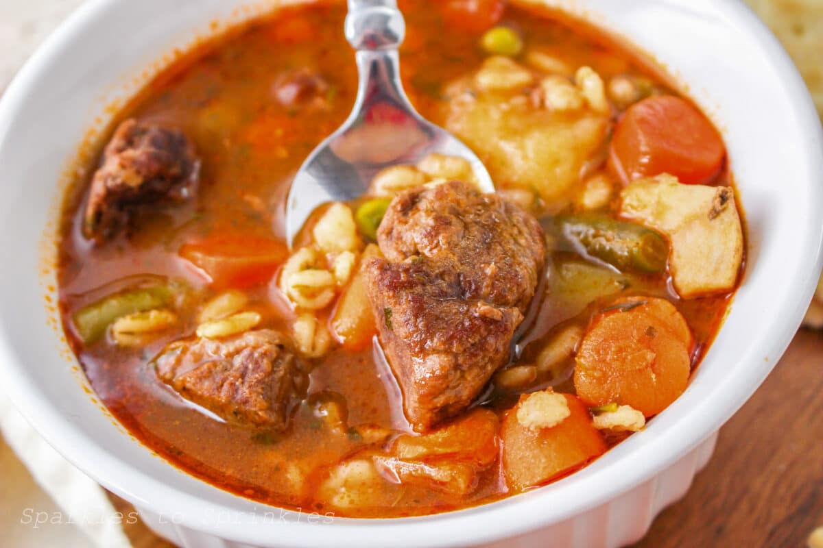 Instant Pot Vegetable Beef Soup - Sparkles to Sprinkles
