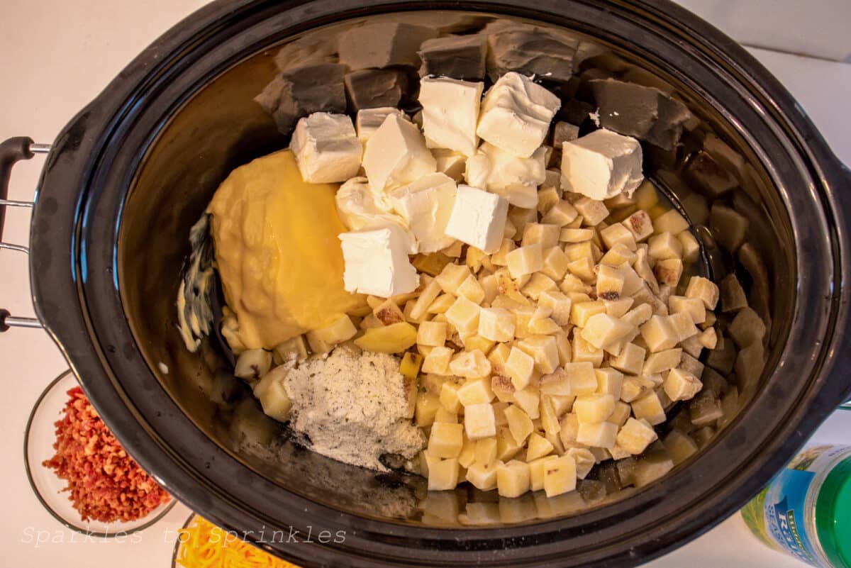 Crockpot Potato Soup with Hash Browns - Sparkles to Sprinkles