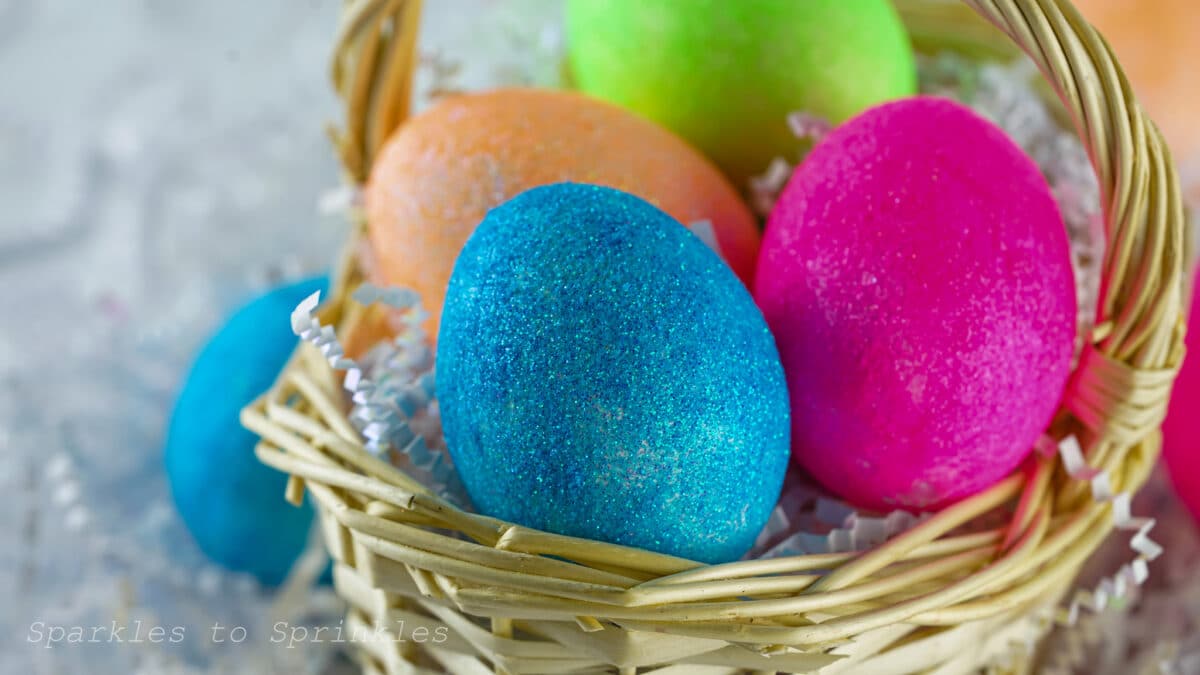 How To Make Glitter Easter Eggs - Sparkles to Sprinkles