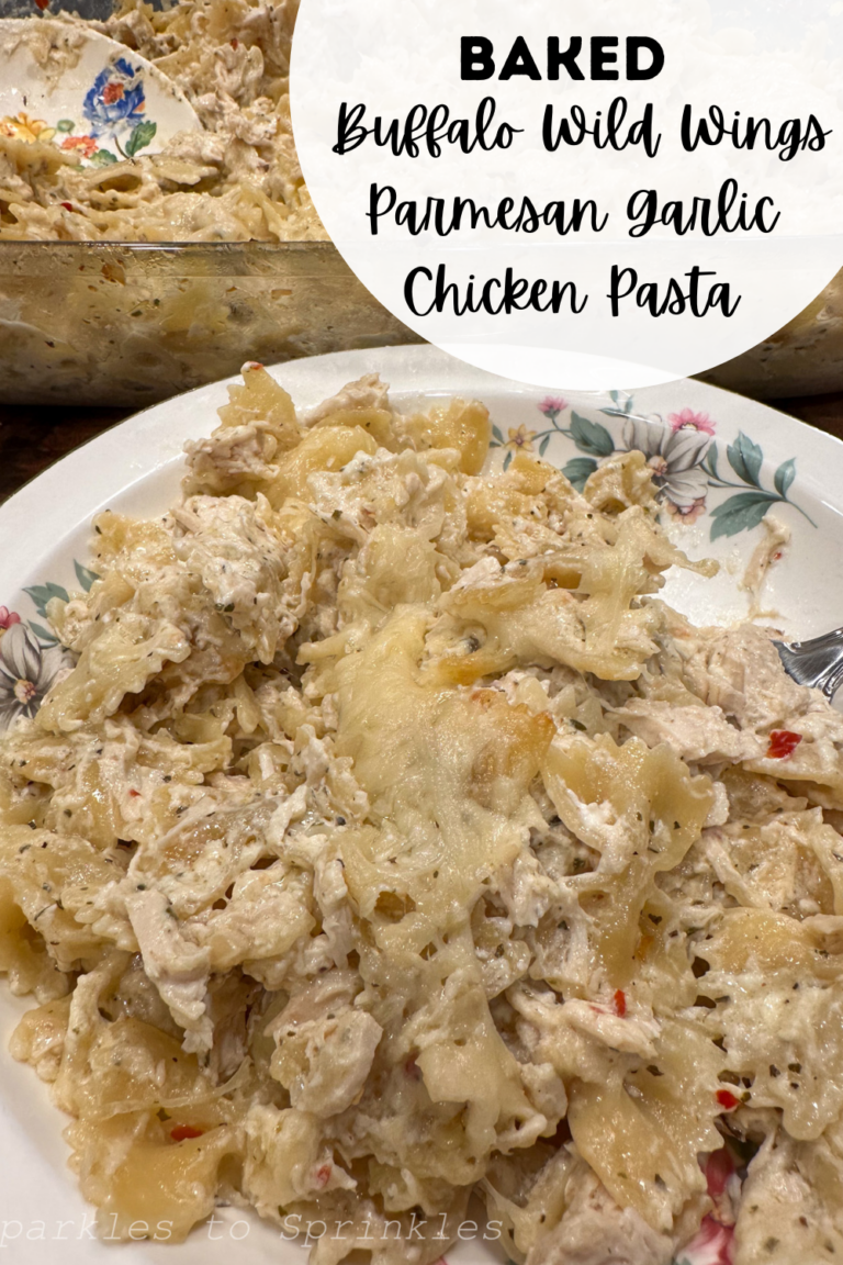 Baked Buffalo Wild Wings Parmesan Garlic Chicken Pasta - Sparkles to ...