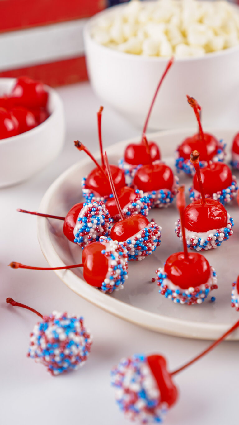 Tipsy Patriotic Cherries for Summer Parties - Sparkles to Sprinkles