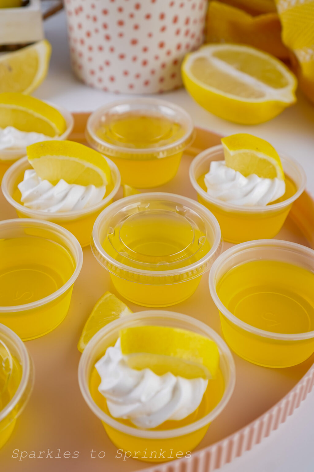 Lemon Drop Jello Shots - Sparkles to Sprinkles